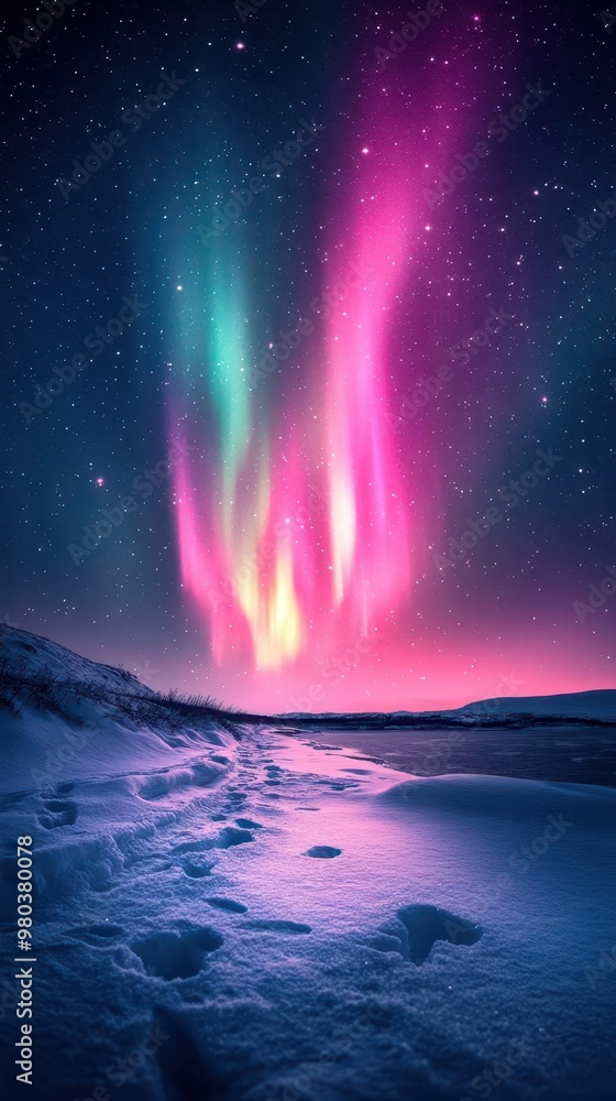mesmerizing pink aurora borealis otherworldly streaks of rose and ...