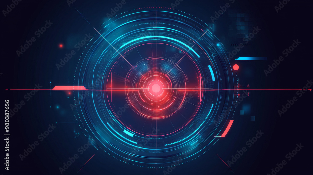 Contemporary aiming system UI/UX: presents a futuristic optical aiming ...