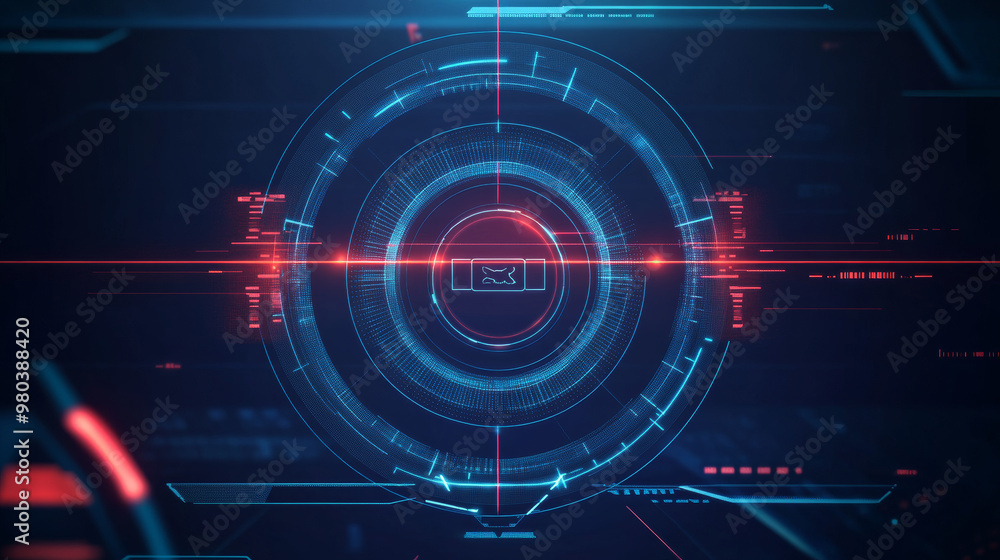 Contemporary aiming system UI/UX: presents a futuristic optical aiming ...