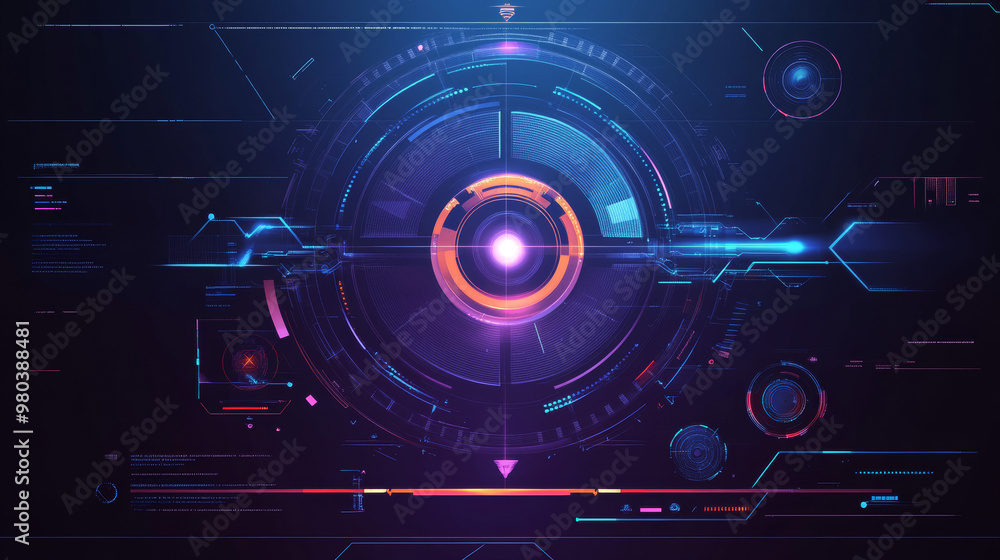 Contemporary aiming system UI/UX: presents a futuristic optical aiming ...