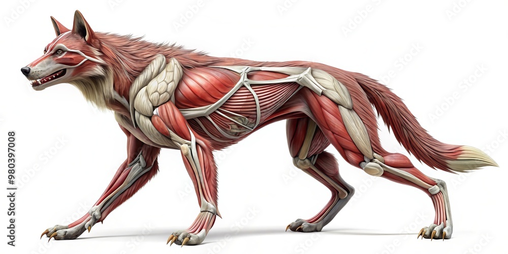 Ilustração do Stock: Detailed diagram of a werewolf's skeletal and ...