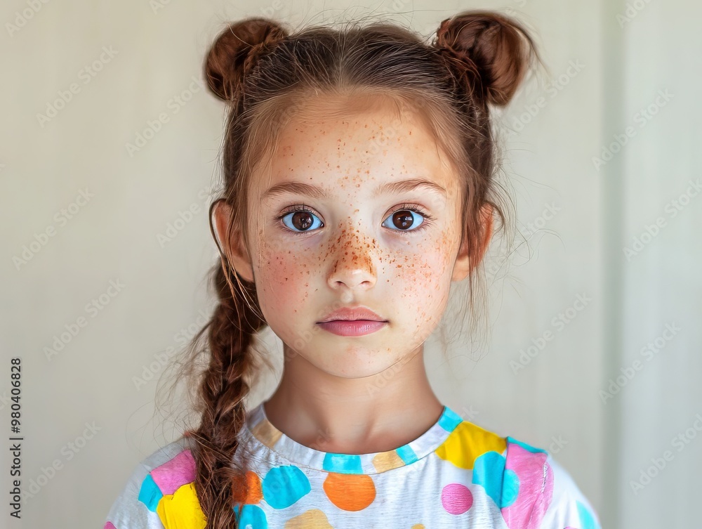 Little Caucasian Girl with Vitiligo Showcasing Diversity and Awareness ...