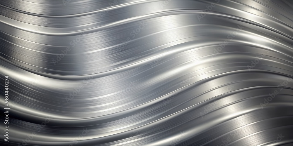 Highly reflective metallic silver background with subtle gradient ...
