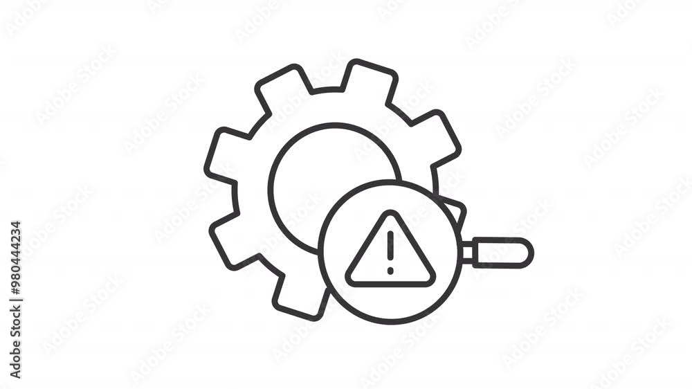 Threat management line animation. Cyberattack monitoring animated icon ...