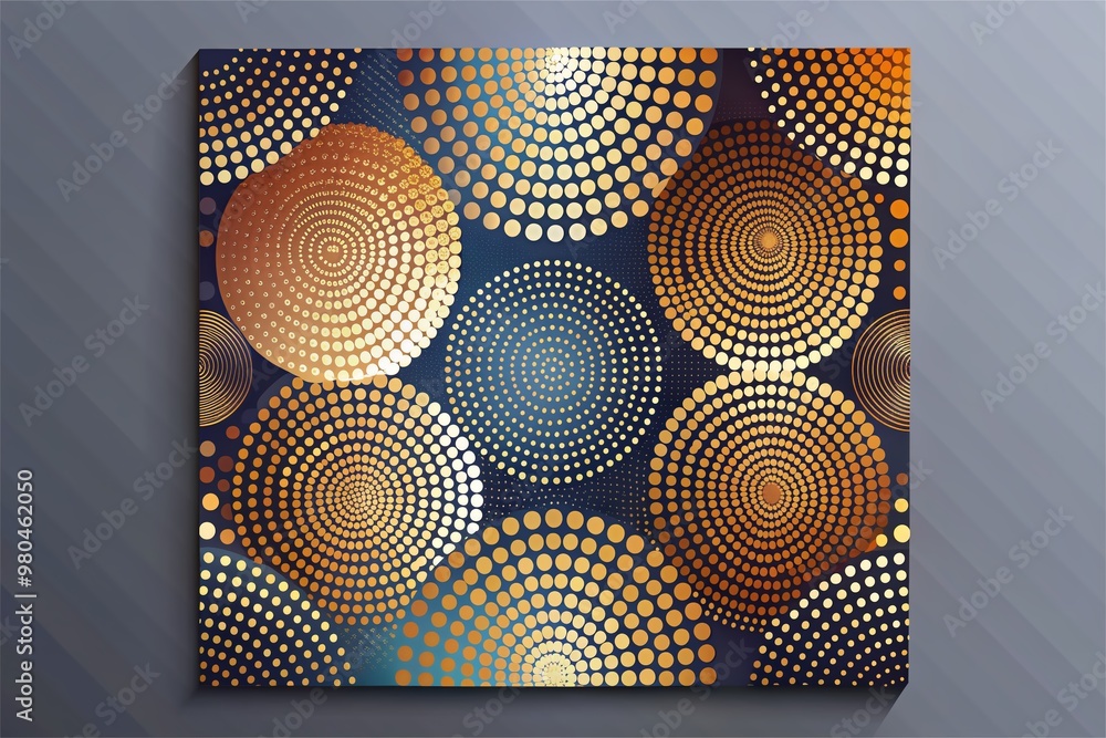 Stylish A4 format cover design template with geometric background ...