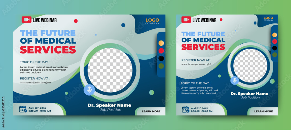 Medical Health Conference live webinar banner invitation and social ...