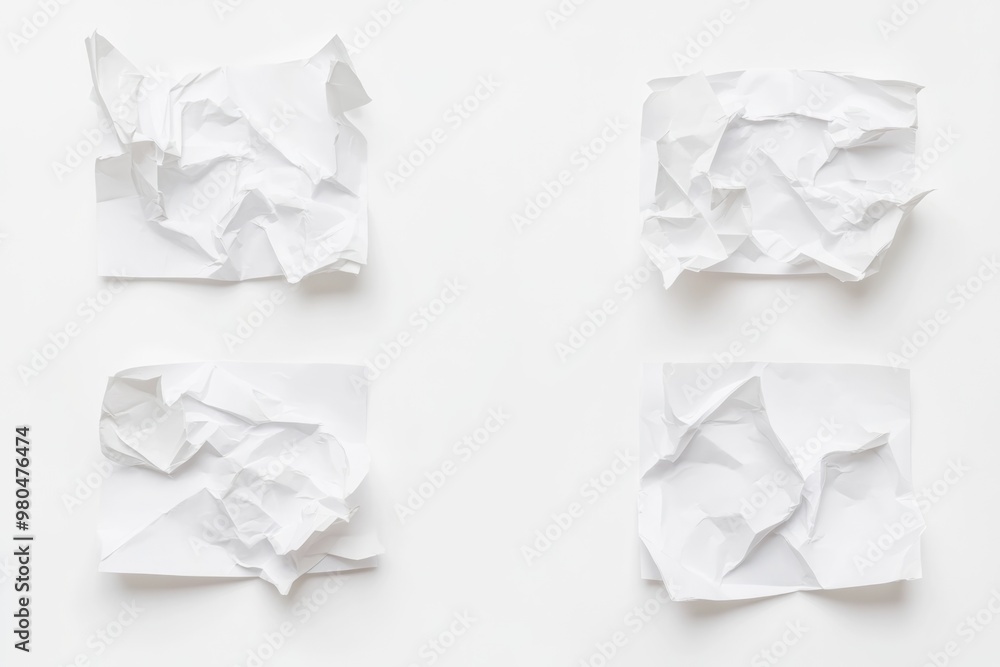 Minimalistic Layout of Crumpled White Paper Sheets for Design Projects ...