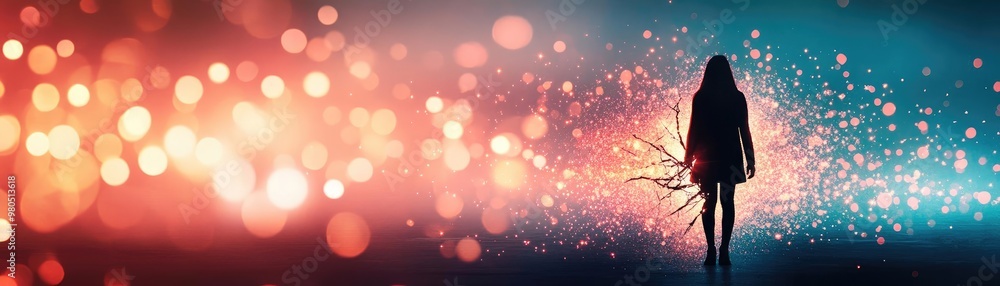Conceptual image of EMDR therapy breaking apart emotional trauma, light ...