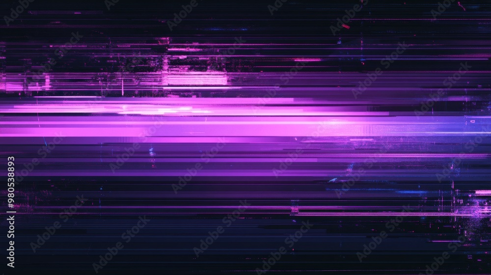 Purple-hued VHS glitch effect texture offering a retro distortion with ...