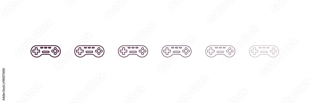 gaming outline icon. Linear vector from ai and tech concept. 6 different line style gaming icon ...