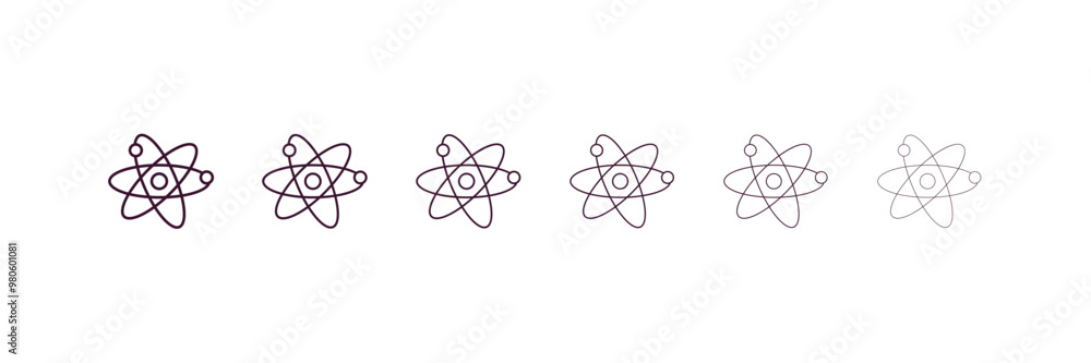 atomic structure outline icon. Linear vector from medical concept. 6 ...