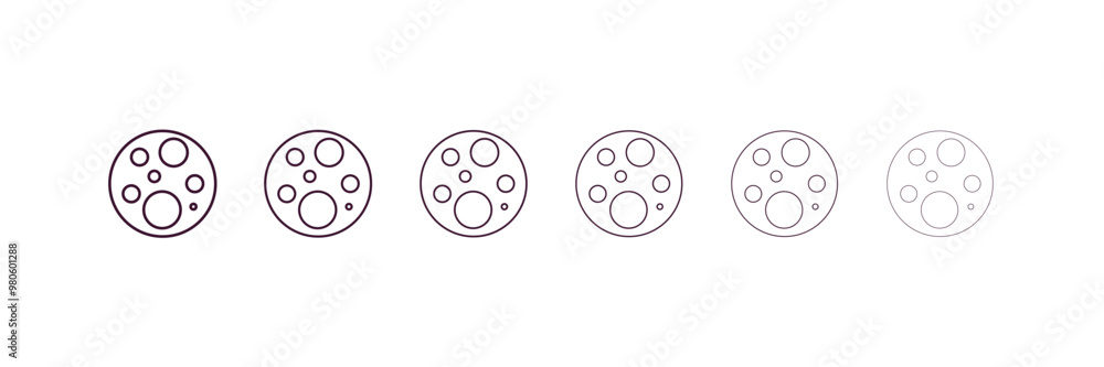 cells in a circle outline icon. Linear vector from medical concept. 6 different line style cells ...