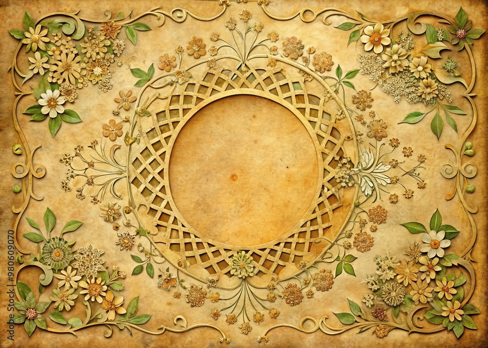 Vintage paper album cover background with worn yellowed pages ...