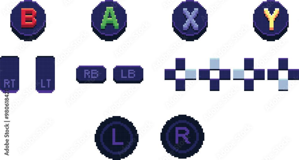 controller buttons vector set. Full games set buttons. controller ...