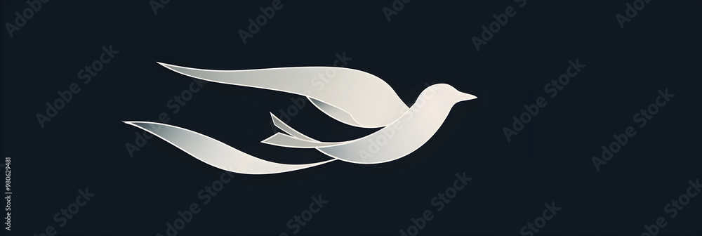 Elegant Minimalistic Bird in Flight Vector Logo for Versatile Branding ...