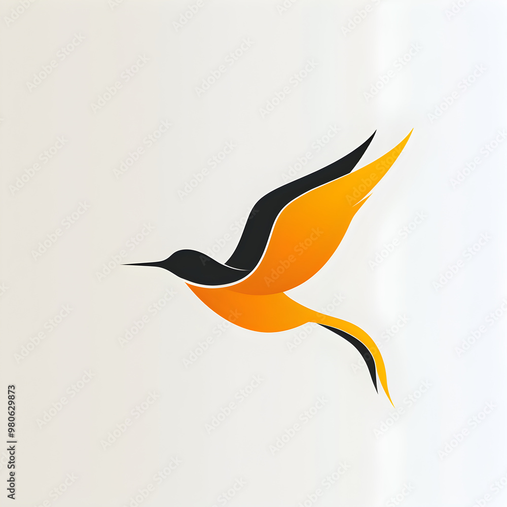 Elegant Minimalistic Bird in Flight Vector Logo for Versatile Branding ...