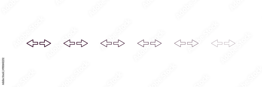 crossover outline icon. Linear vector from user interface concept. 6 different line style ...
