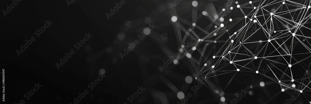 Futuristic Digital Network Visualization With Glowing Nodes And Lines Representing Data