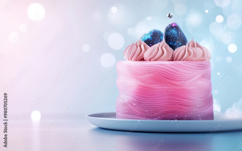 3D-printed cake decoration, futuristic food innovation, high-tech ...