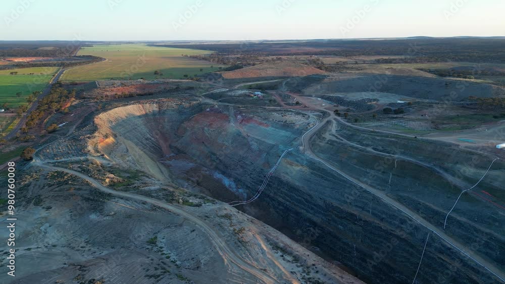 Mining industry open-pit gold mine for mineral extraction in rural ...