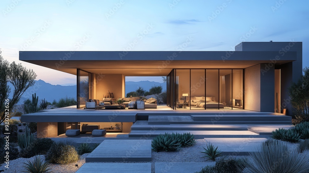 Sleek modern cube house with aluminum exterior, oversized glass panels ...