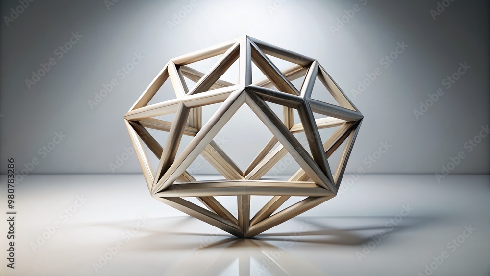 A modern, symmetrical, pentagonal geometric shape with five equal sides ...