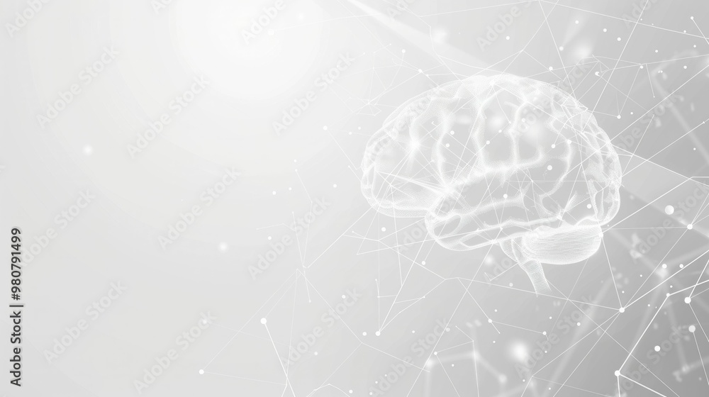 Brain, technology, data visualization, neural networks, innovation A ...