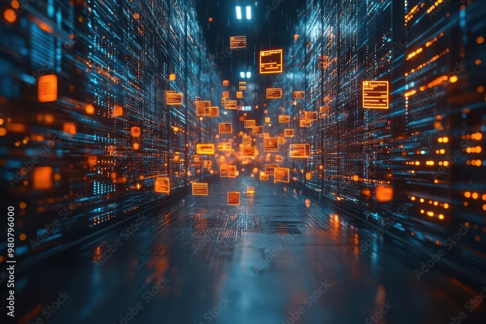 binary data management conceptual illustration of a document system ...