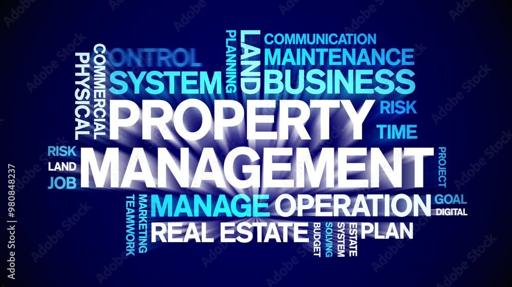Property Management animated word cloud;text design animation tag ...