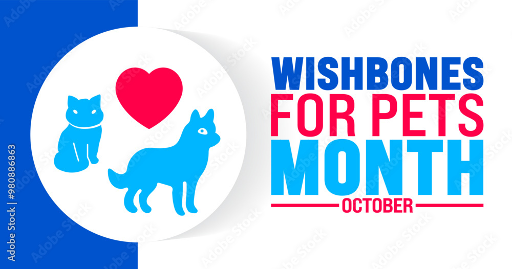 Wishbones for pets month background or banner design template is ...