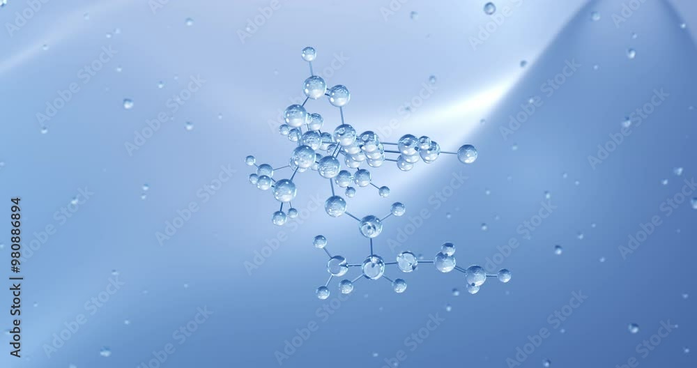 Remibrutinib rotating molecular structure, 3d model of molecule, small ...