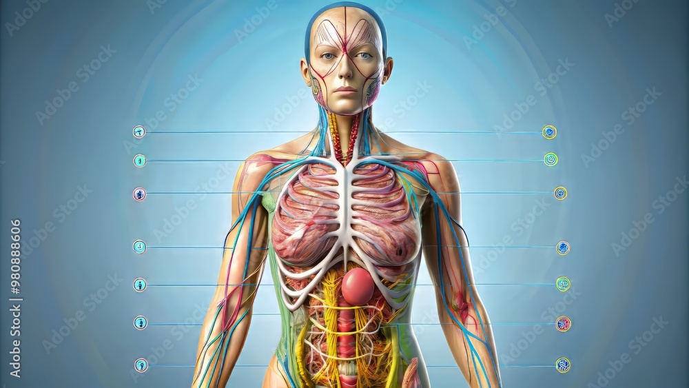 Detailed Diagram Illustrating the Anatomical Structure and Functions of ...