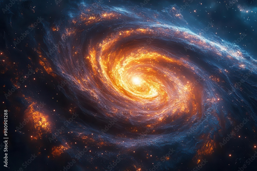 mesmerizing spiral galaxy with pulsating black hole core cosmic ...