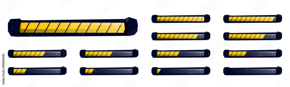 Stylized Liquid Progress Bar Sprite Transparent PNG Video Game App HUD ...