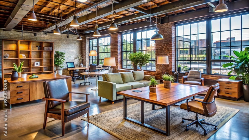 Modern, upscale consignment office filled with gently-used, high-quality furniture pieces ...