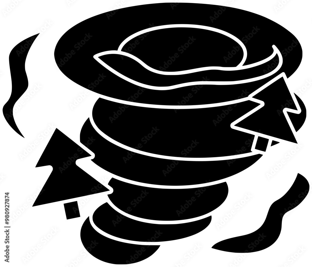 hurricane illustration wind silhouette storm logo disaster icon ...
