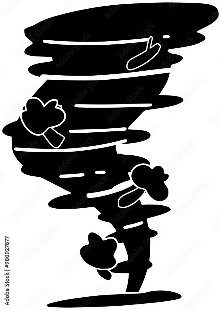 hurricane illustration wind silhouette storm logo disaster icon ...
