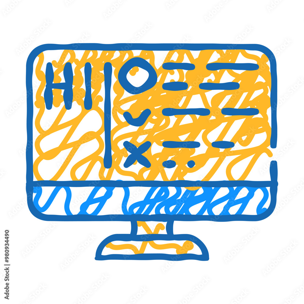 turing test doodle icon sketch vector. turing test sign. isolated ...