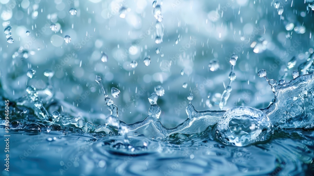 The science behind the formation of rain and the water cycle Stock ...