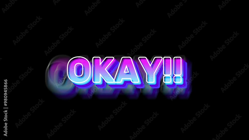 Okay text effect motion Stock Video | Adobe Stock
