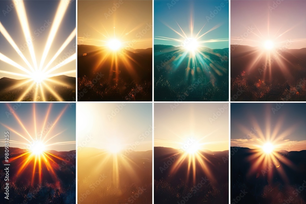 ภาพประกอบสต็อก Solar Radiance Effects for Stunning Imagery with Sunbeam ...
