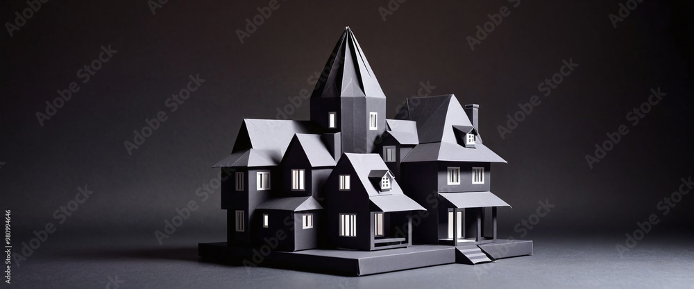 Illustrative representation of a miniture model of a house or building ...
