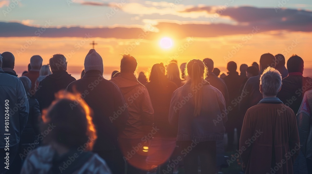 Visualize a community coming together for an Easter sunrise service ...