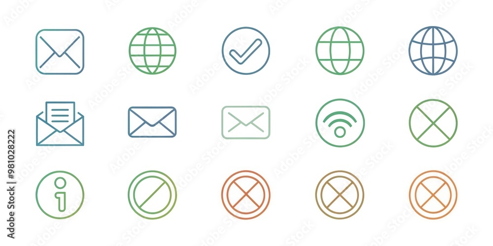 A modern and minimalist collection of universally recognized symbols ...