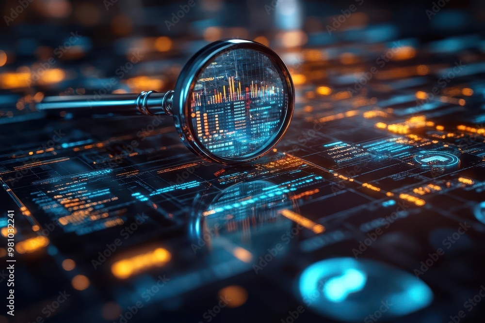 visual representation of business audit 3d graphs financial data ...