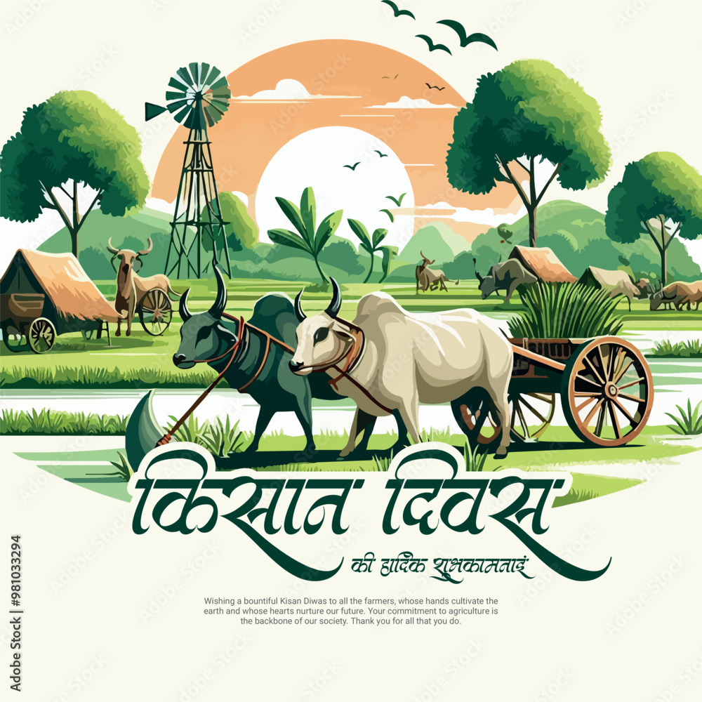 Kisan diwas and National Farmers Day celebration social media post ...