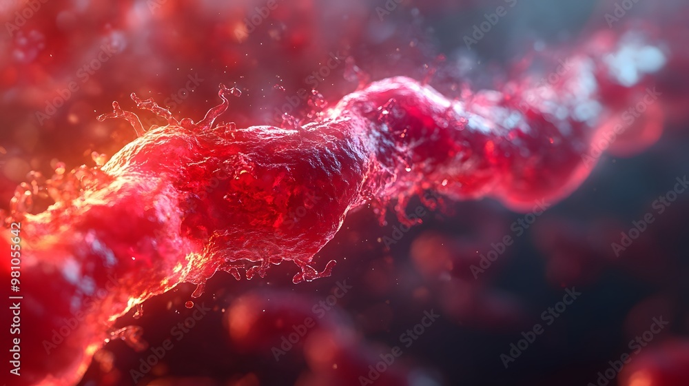 A high-resolution medical illustration of a blood clot in the leg ...