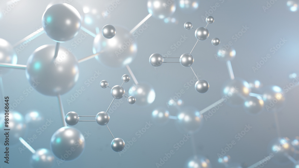 copper(ii) acetate molecular structure, 3d model molecule, fungicides ...