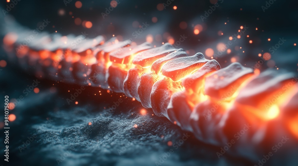 Horizontal 3D render showcasing the sharp shooting pains of a herniated ...