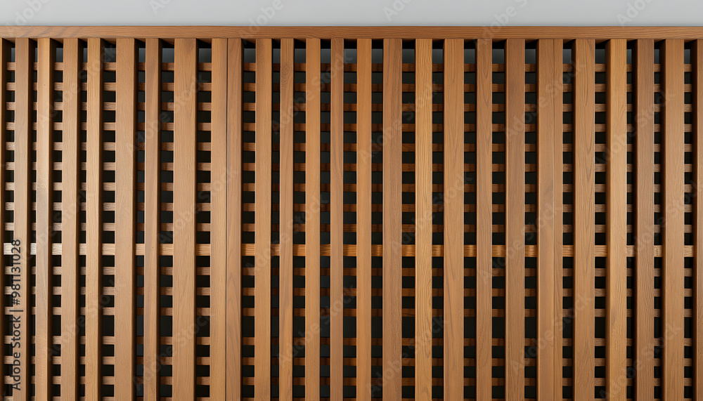 Decorative wooden partition for the interior. Wooden slatted panels ...